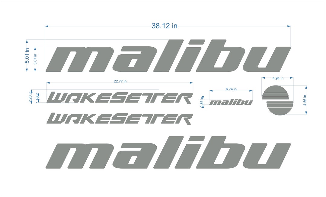 Malibu Boat Emblems 38"+ Wakesetter Chrome + FREE FAST Delivery DHL ...