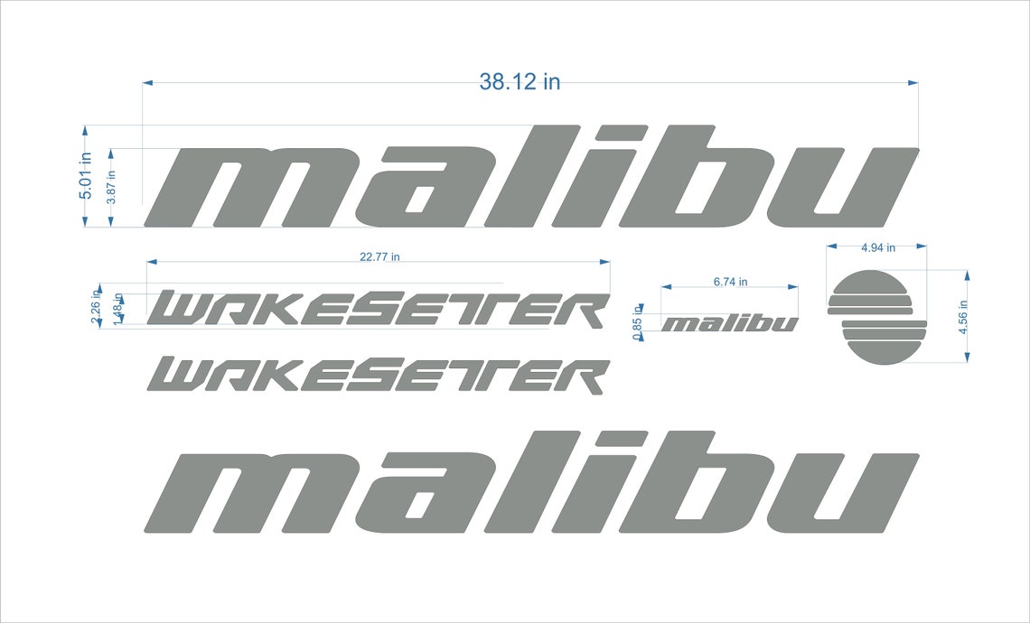 Malibu Boat Emblems 38 Wakesetter Chrome FREE FAST - Etsy