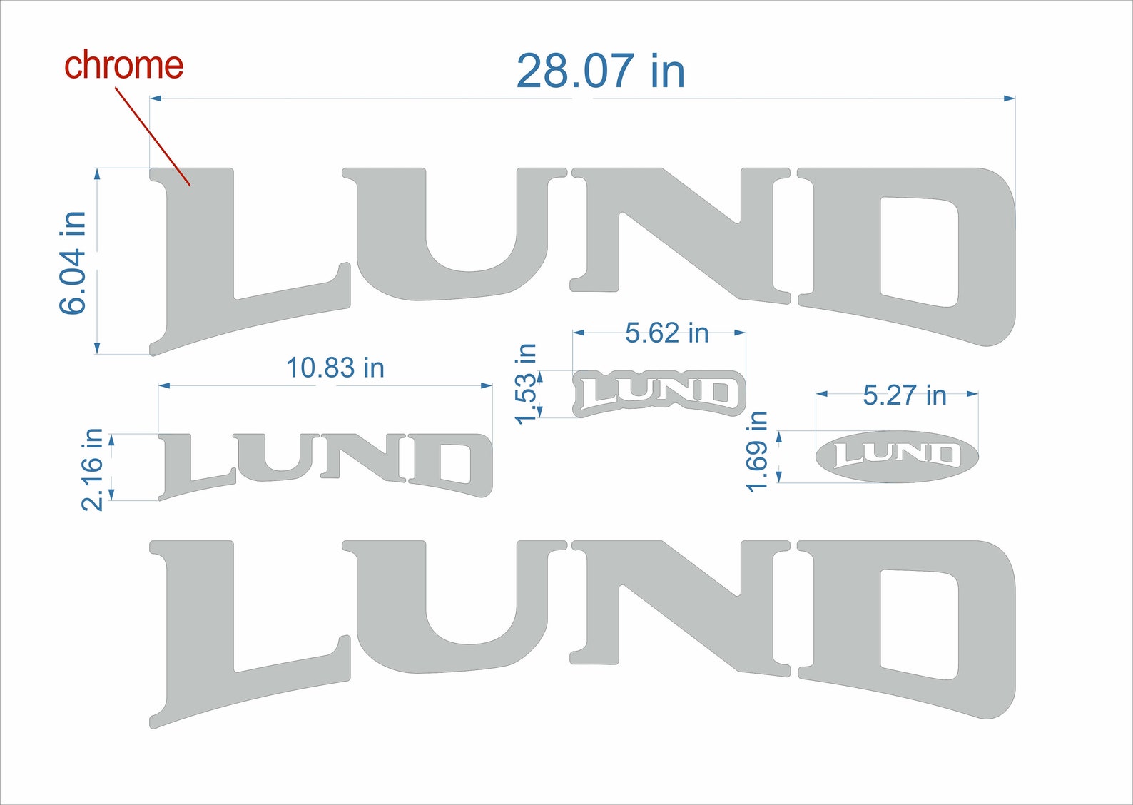 Lund Boat Emblems 28 Chrome FREE FAST Delivery DHL - Etsy