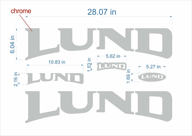 Lund Boat Emblems 28 Chrome FREE FAST Delivery DHL - Etsy