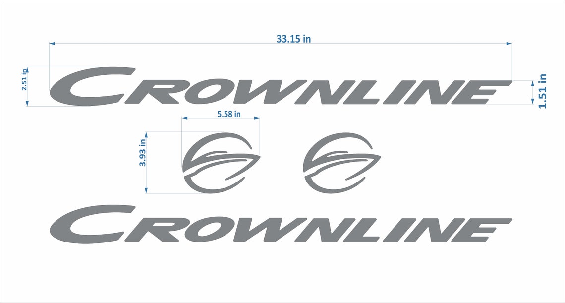 Crownline Boat Emblems 33" Chrome + FREE FAST Delivery DHL Express ...