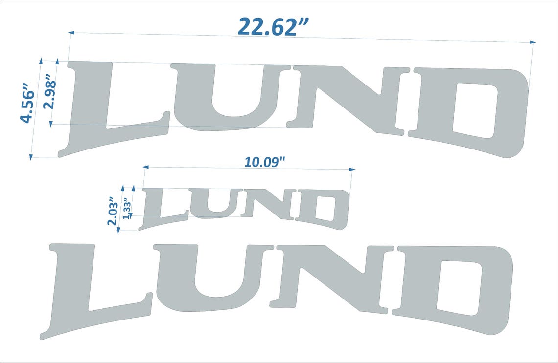 Lund Boat Emblems 22" + FREE FAST Delivery DHL Express - Stickers Set ...