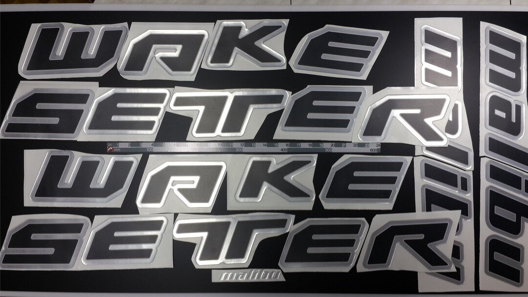 Malibu Wakesetter Boat Emblems 77,7" Chrome Black + FREE FAST Delivery ...