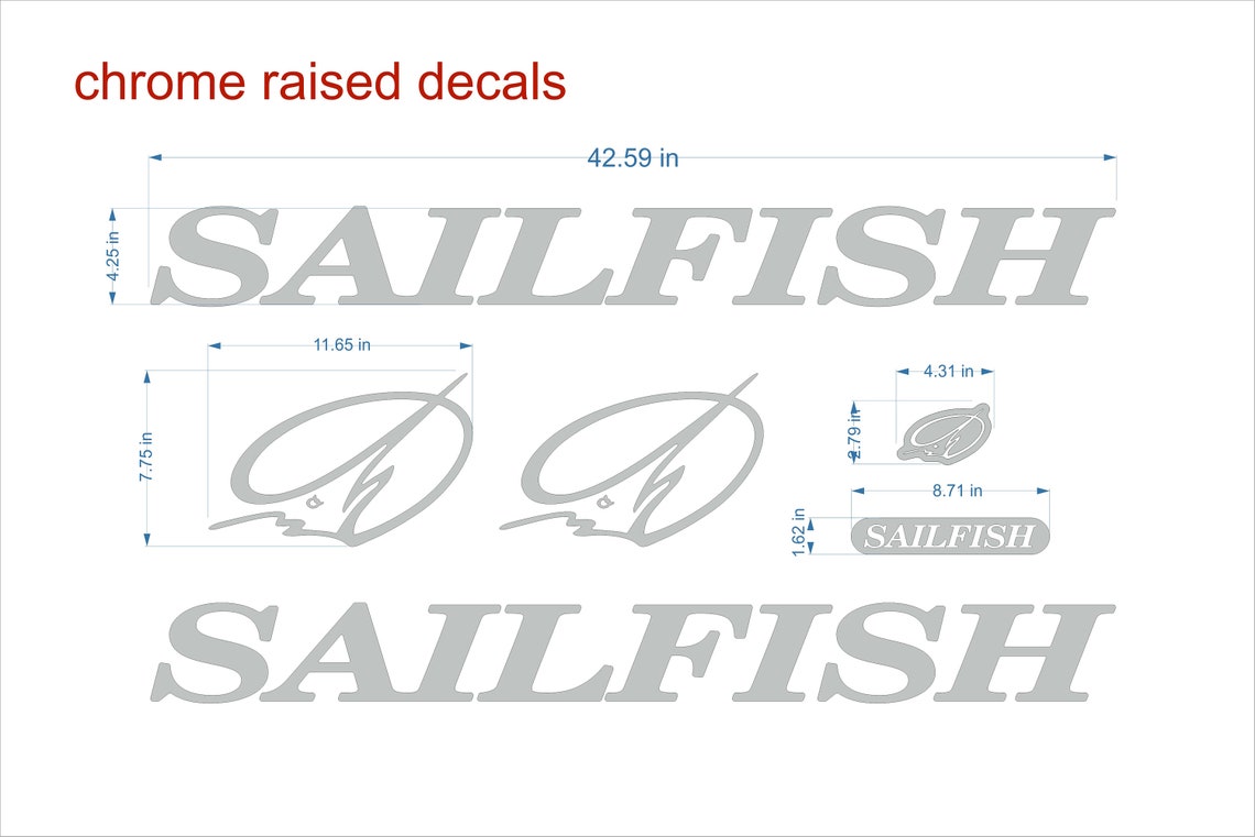 Sailfish Boats Emblems 42 Chrome FREE FAST Delivery | Etsy