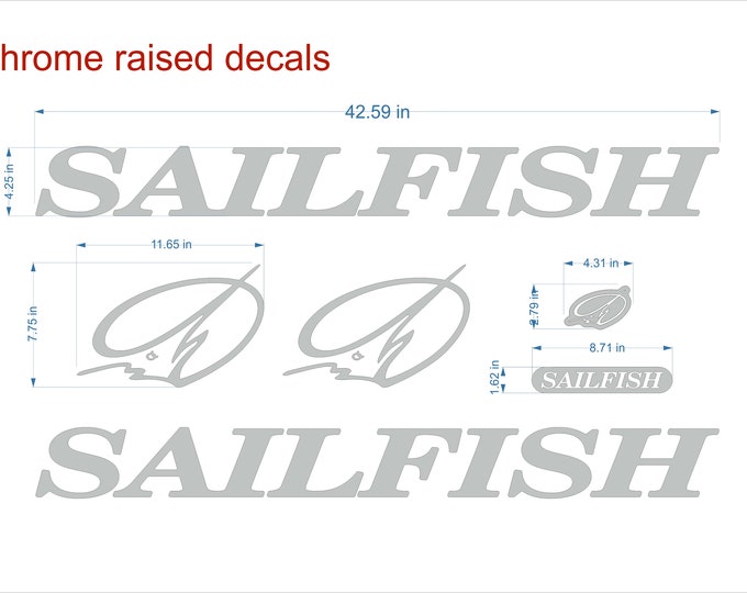 Sailfish Boats Emblems 42" Chrome + FREE FAST Delivery DHL Express ...