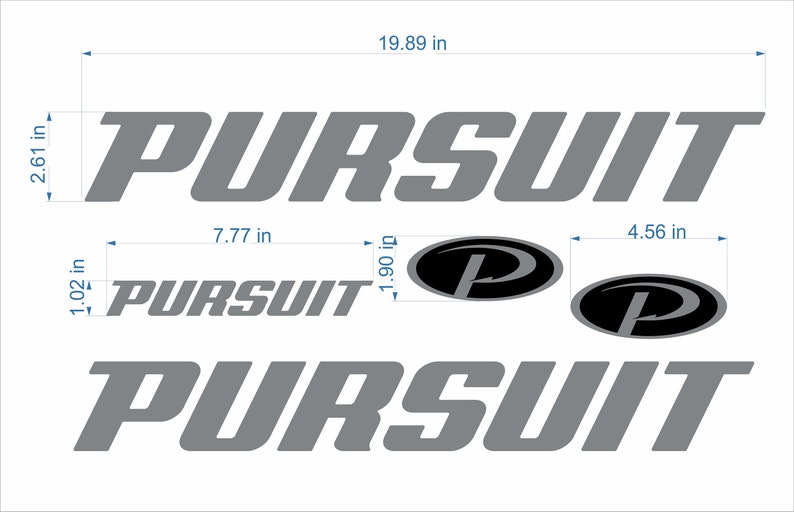 Pursuit Boat Emblems 20" Chrome + FREE FAST Delivery DHL Express ...