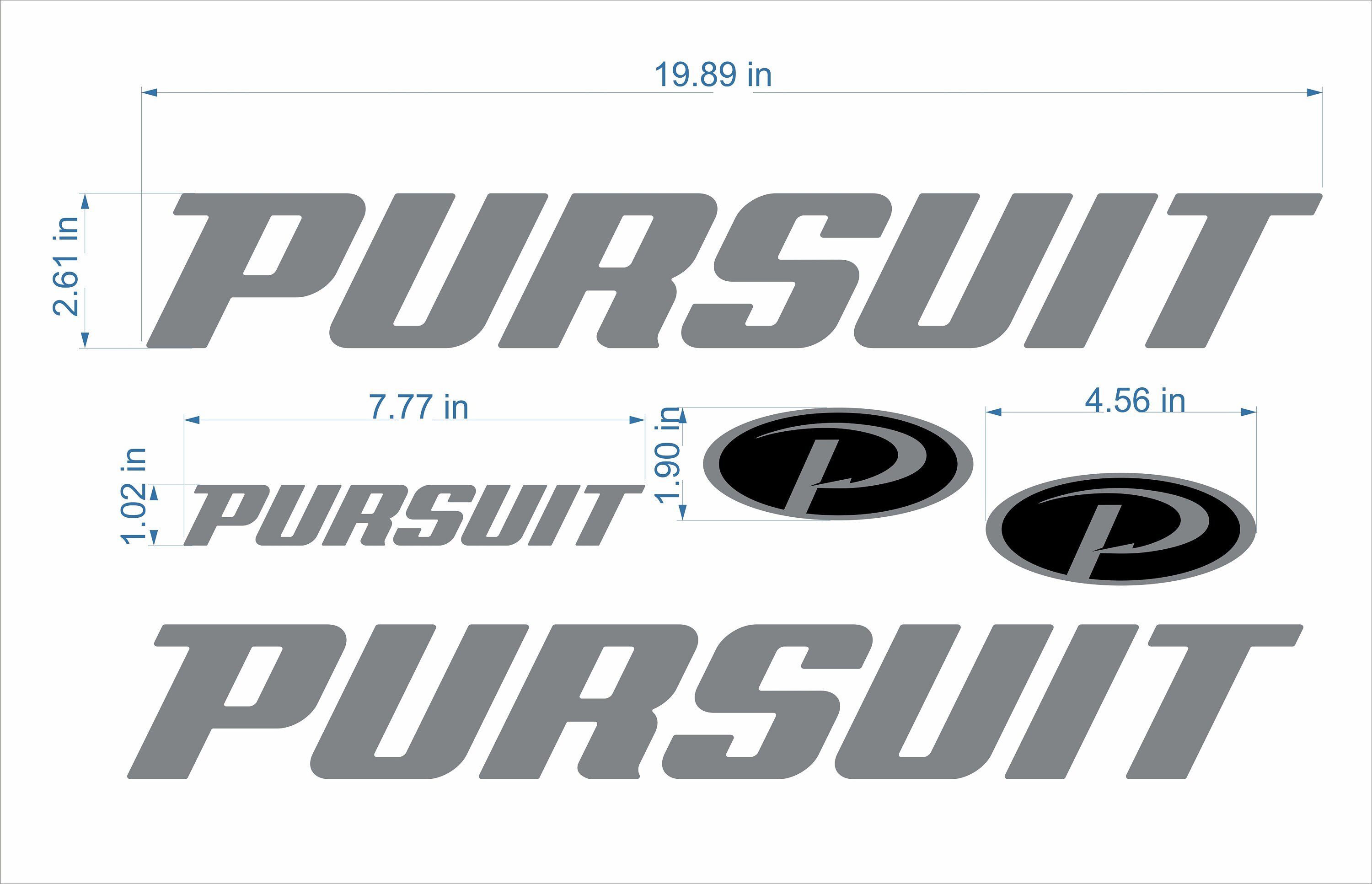 Pursuit Boat Emblems 20" Chrome + FREE FAST Delivery DHL Express ...