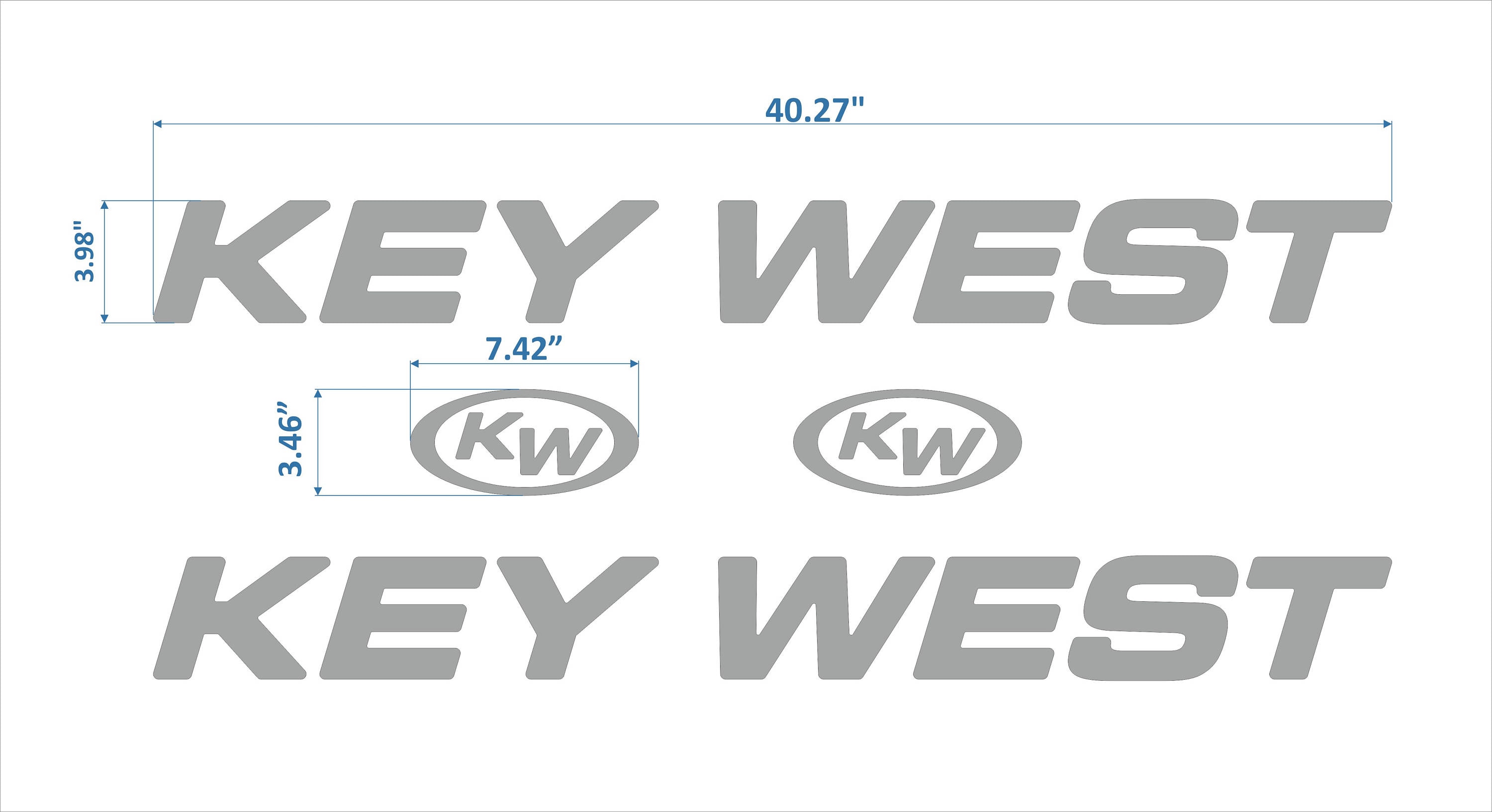 Key West Boat Emblems 40" Chrome + FREE FAST Delivery DHL Express ...