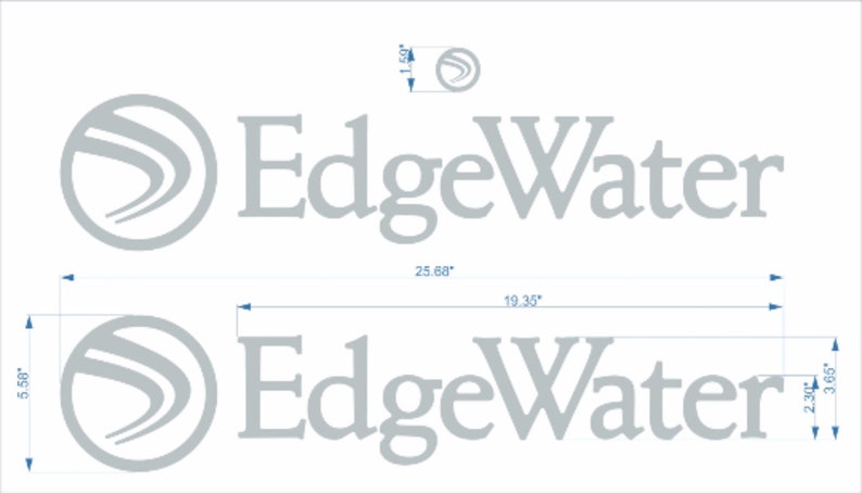 Edgewater Boats Emblems 25" Black + FREE FAST Delivery DHL Express ...