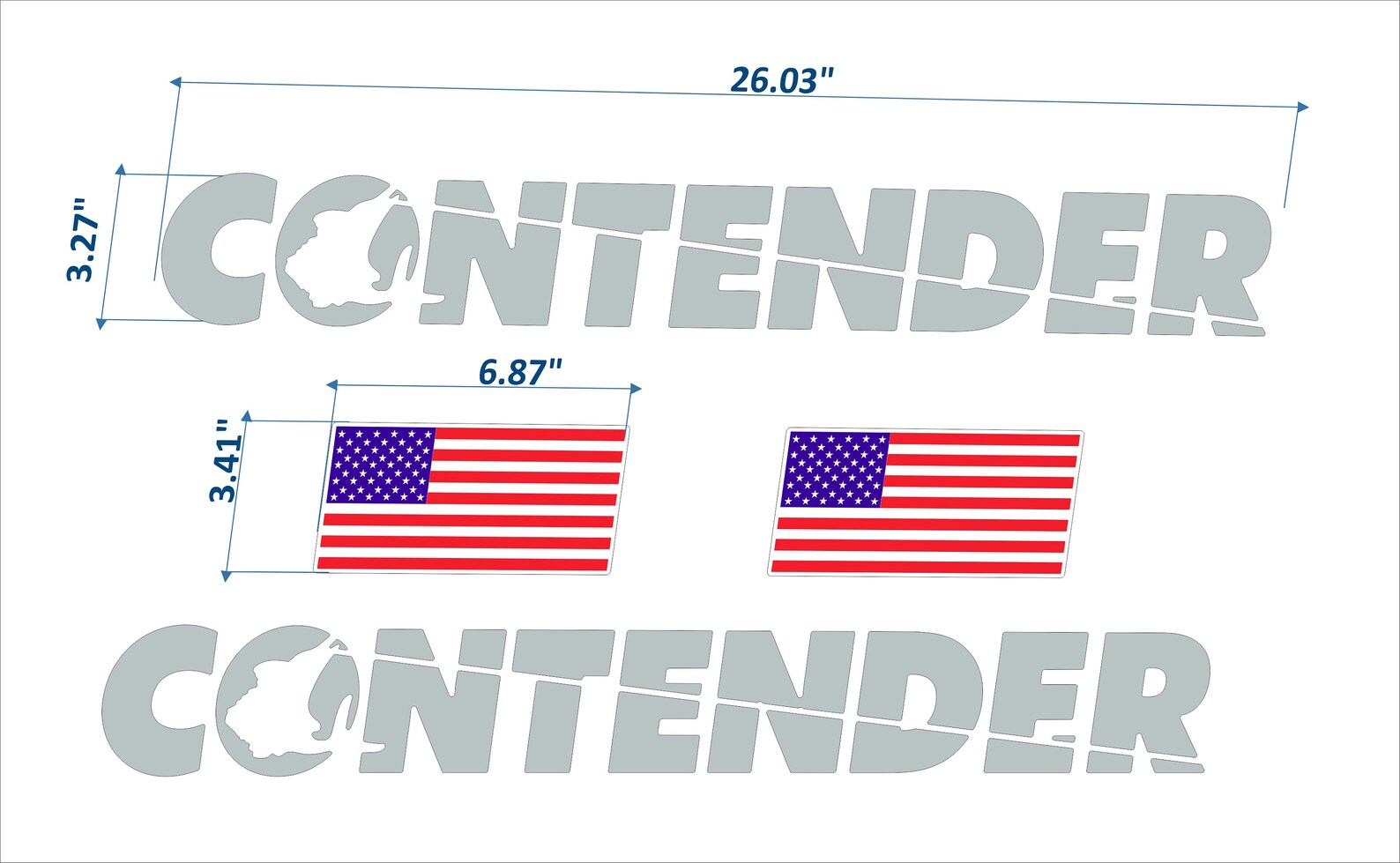 Contender Boat Emblems 26 Dark Blue FREE FAST Delivery - Etsy