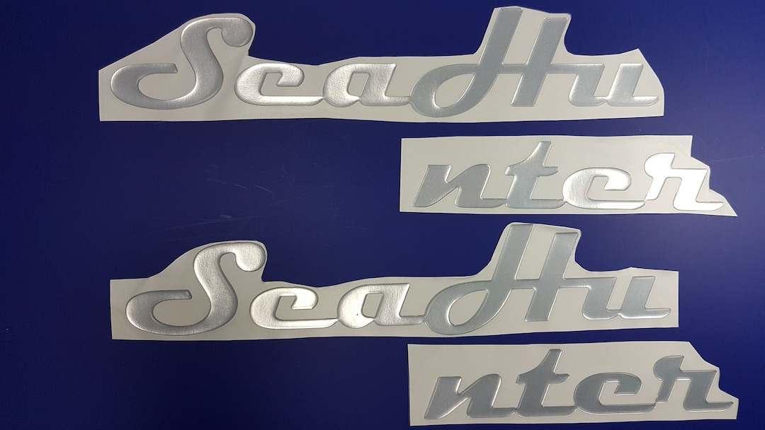 Sea Hunter Boat Emblems 32" Chrome + FREE FAST Delivery DHL Express ...