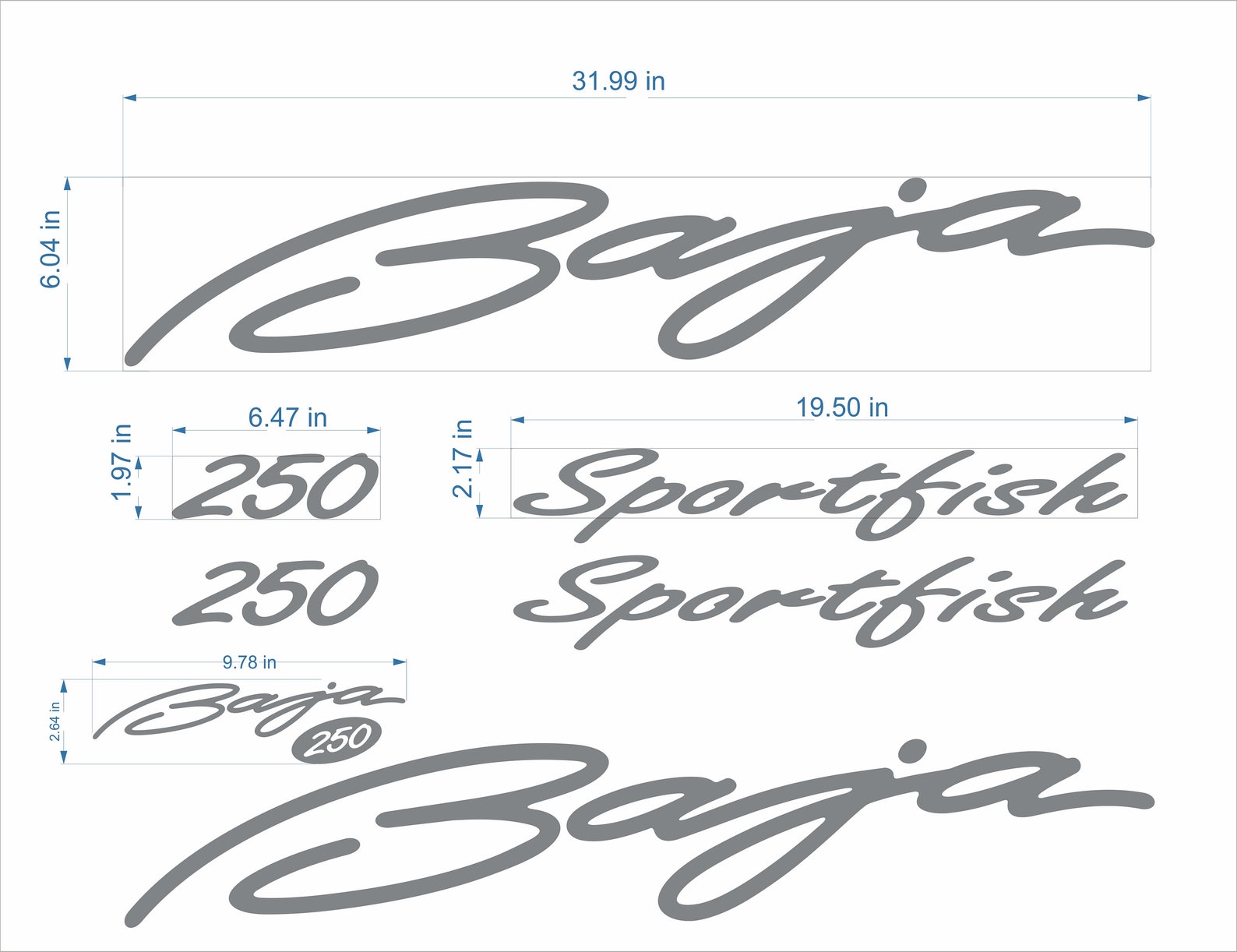 Baja Boat Emblems 32 Chrome FREE FAST Delivery DHL | Etsy