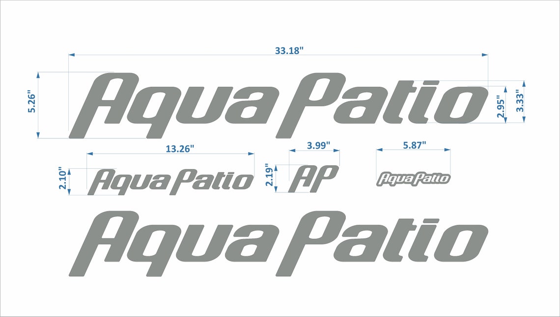 Aqua Patio Boat Emblems 33" + FREE FAST Delivery DHL Express - Raised ...