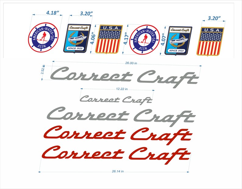 Correct Craft Boat Emblems 2626 FREE FAST - Etsy