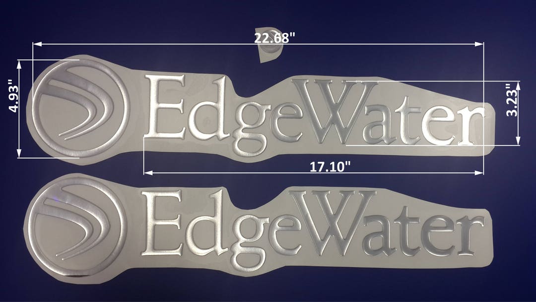 Edgewater Boats Emblems 22" Chrome + FREE FAST Delivery DHL Express ...