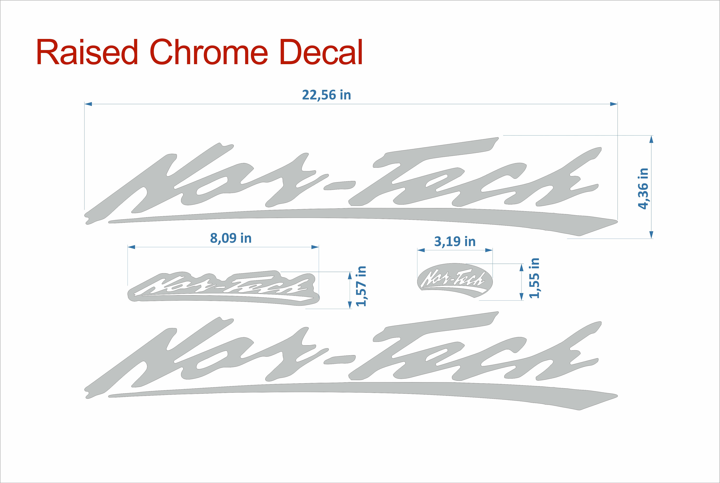 Nor-tech Boat Emblems 22 Chrome FREE FAST Delivery DHL Express Raised ...