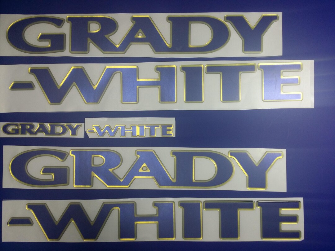 Grady-white Boat Emblems 40" Gold-blue + FREE FAST Delivery DHL Express ...