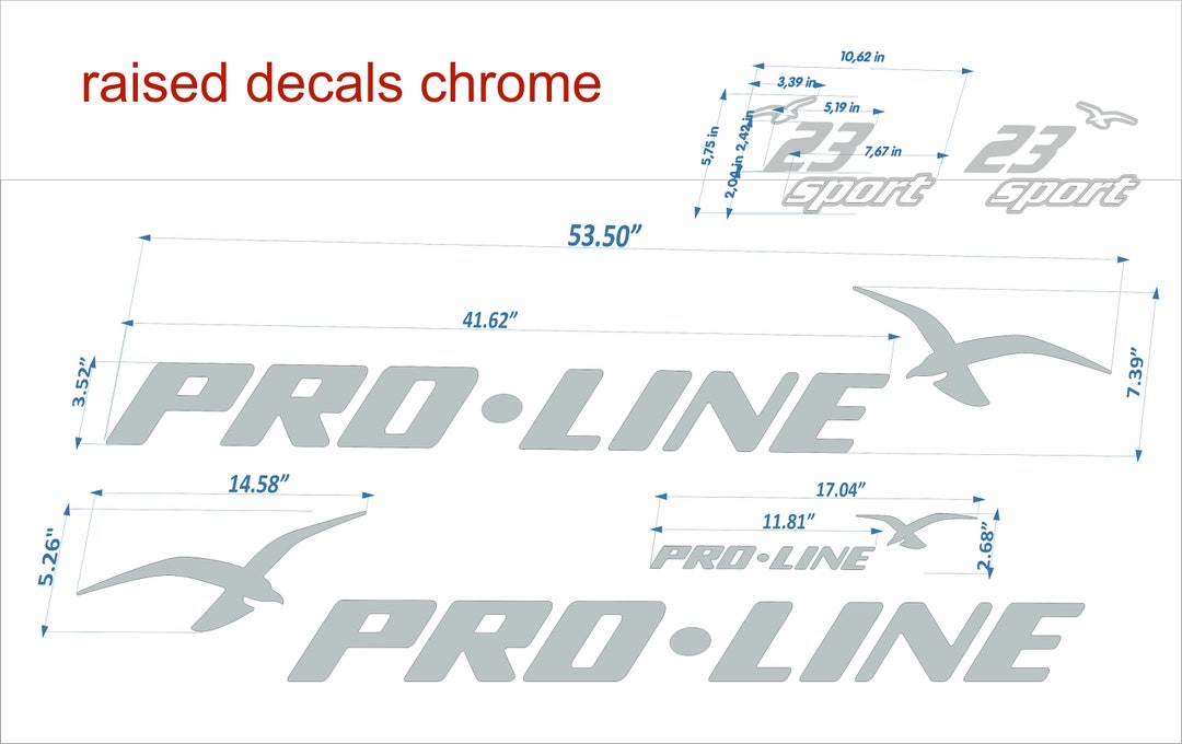 Pro Line 23 Sport* Boat Emblems 53" + FREE FAST Delivery DHL Express ...
