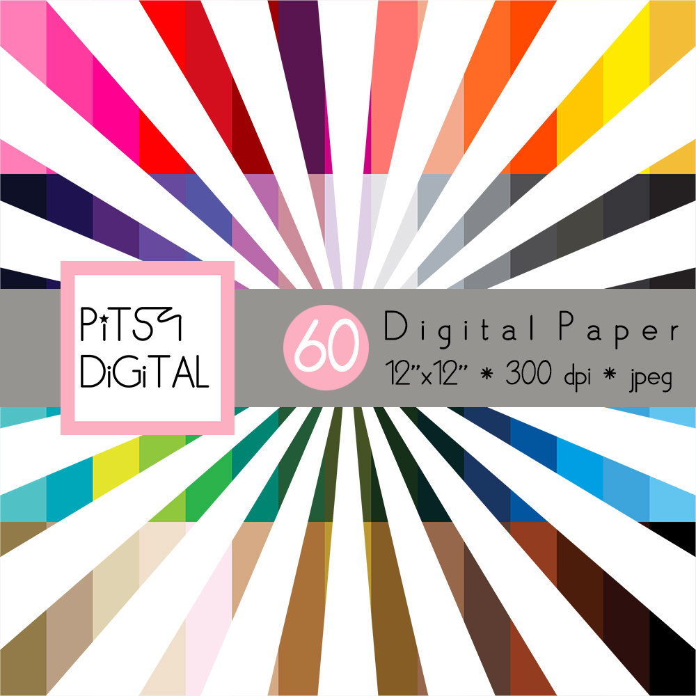 Radial Sunburst Digital Paper Pack Commercial Use 60 Sheets | Etsy