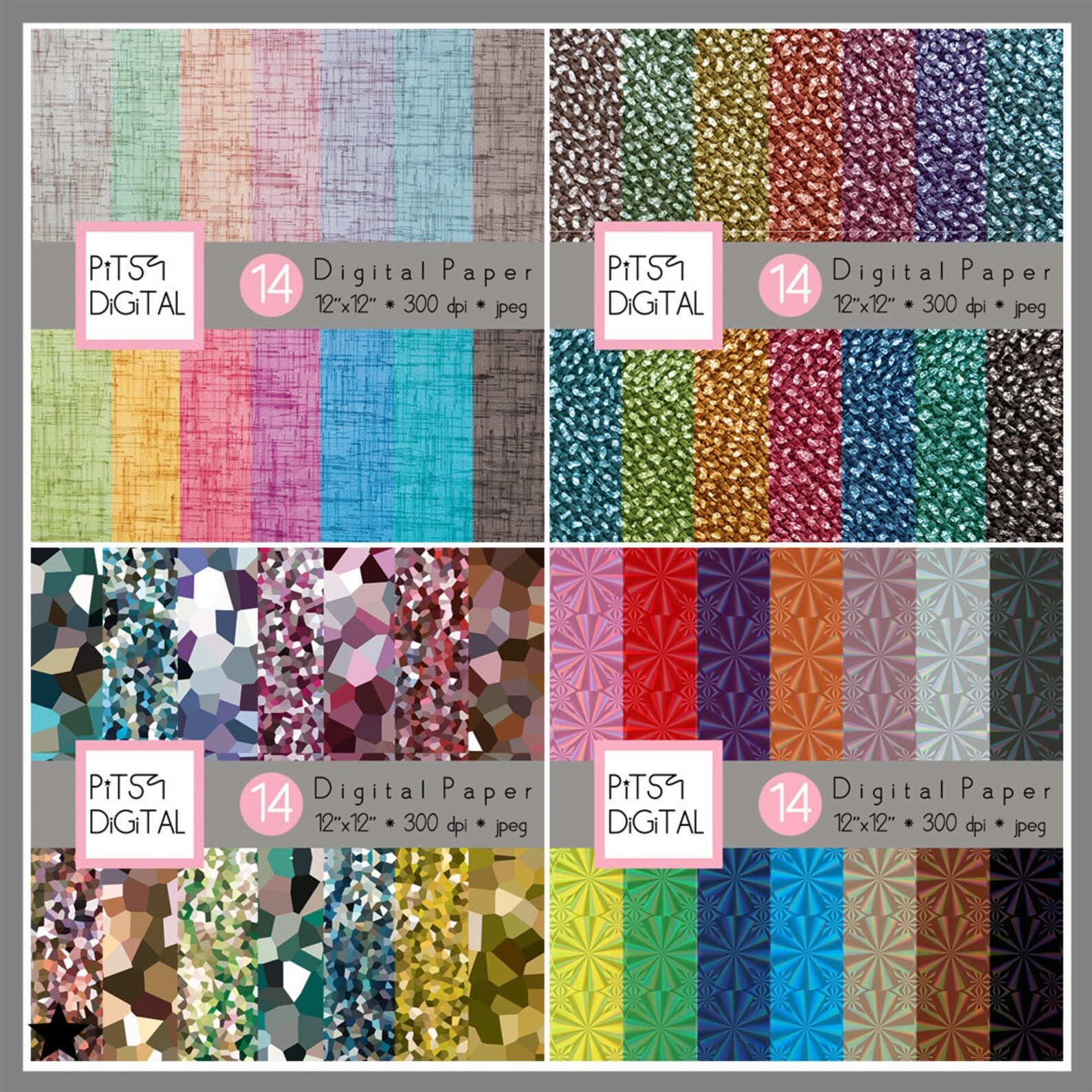 Digital Paper Pack Bundle, SALE 880 Sheets, Printable Paper, Commercial ...