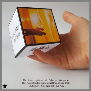 Personalized Photo Block, Printable Paper Cube, Custom Gift for Lovers ...