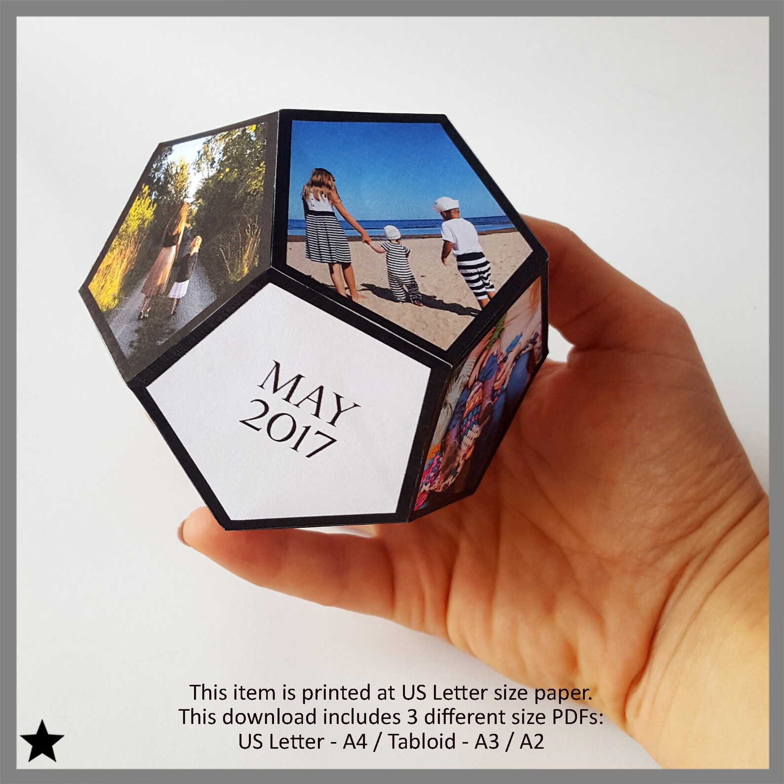 Personalized Photo Collage, 3D Digital Paper, Custom Printable, Baby ...