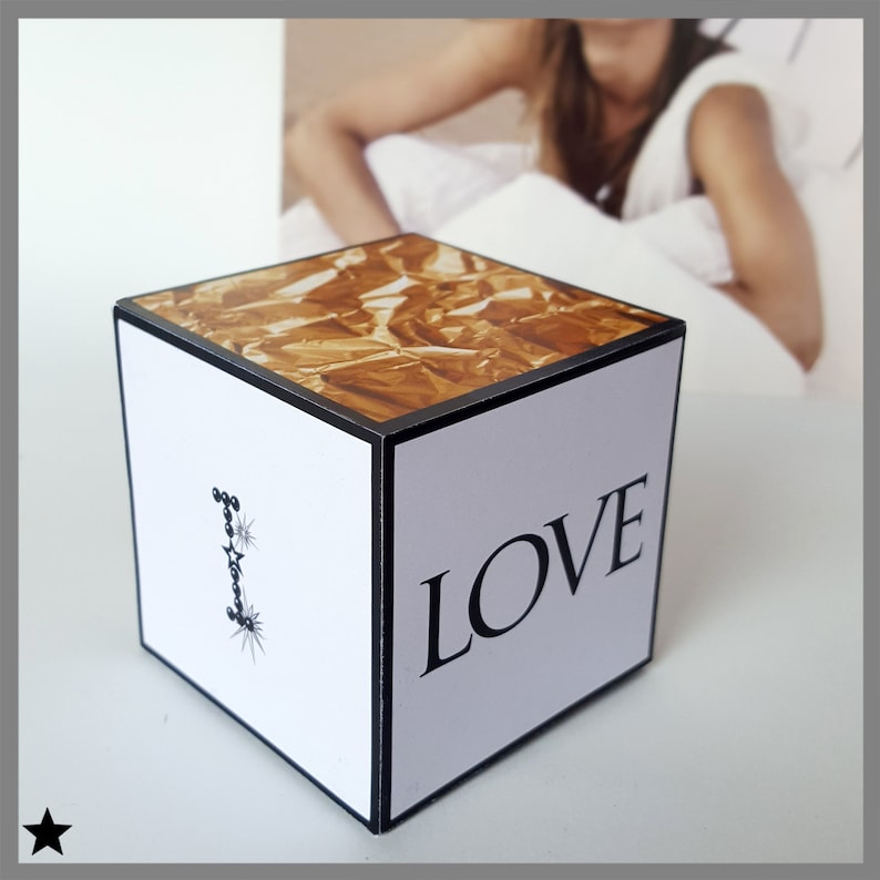 I Love You Block 3D Printable Paper Gold Love Sign Wedding - Etsy