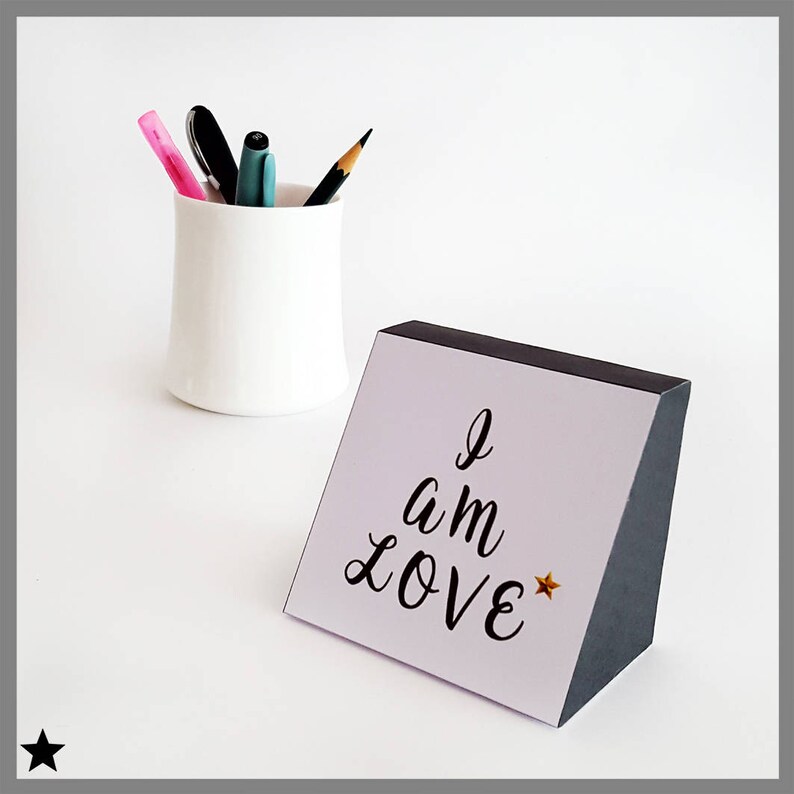 Quote Blocks, 3D Digital Paper, I Am Love, Motivation Words, Desk ...