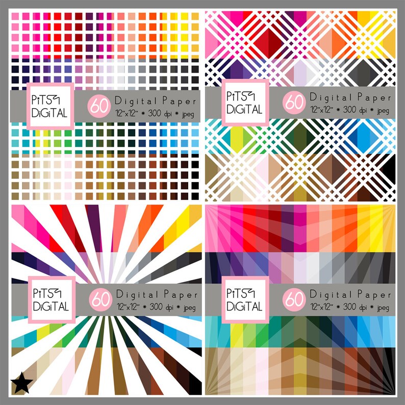 Digital Paper Pack Bundle, SALE 880 Sheets, Printable Paper, Commercial ...