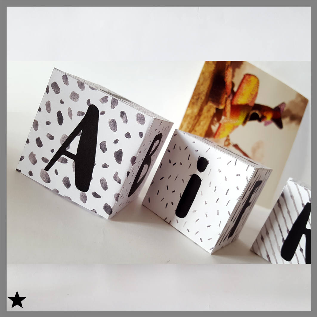 Baby Letter Blocks, Alphabet Blocks, 3D Digital Paper, Paper Letter PDF ...