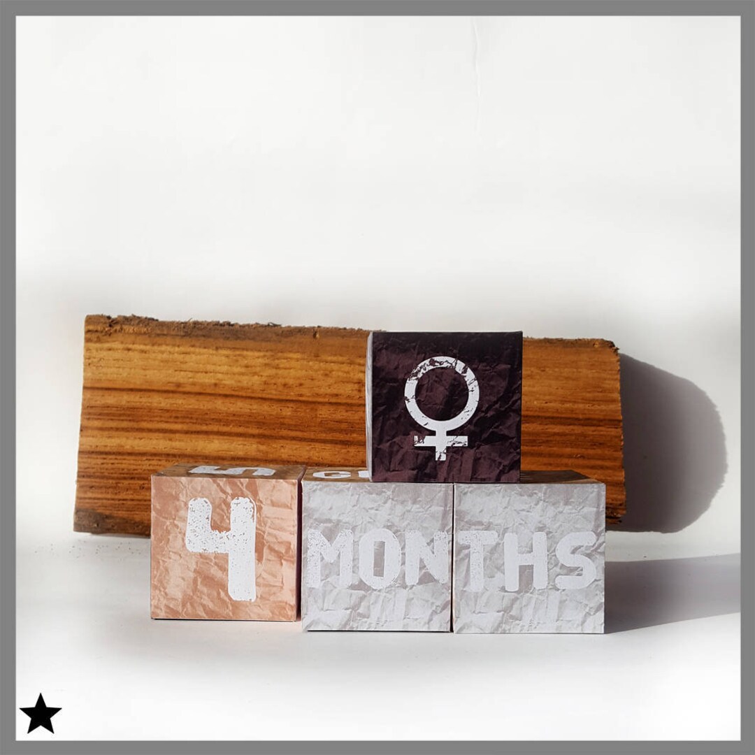 Baby Milestone Blocks, Number Sign Cube, 3D Digital Paper, Birthday ...