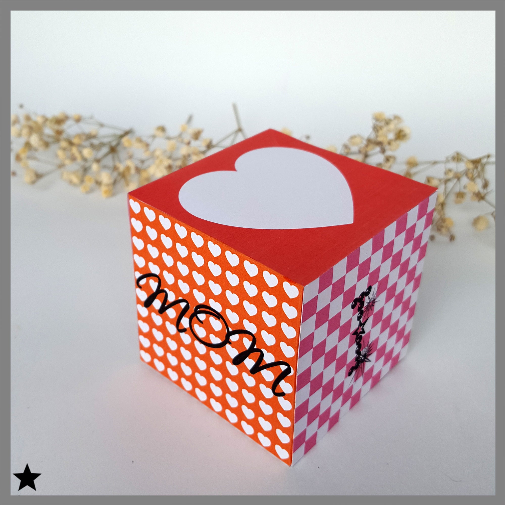 Mothers Day Gift for Mom, 3D Printable Paper, I Love You Mom, Cute Desk ...
