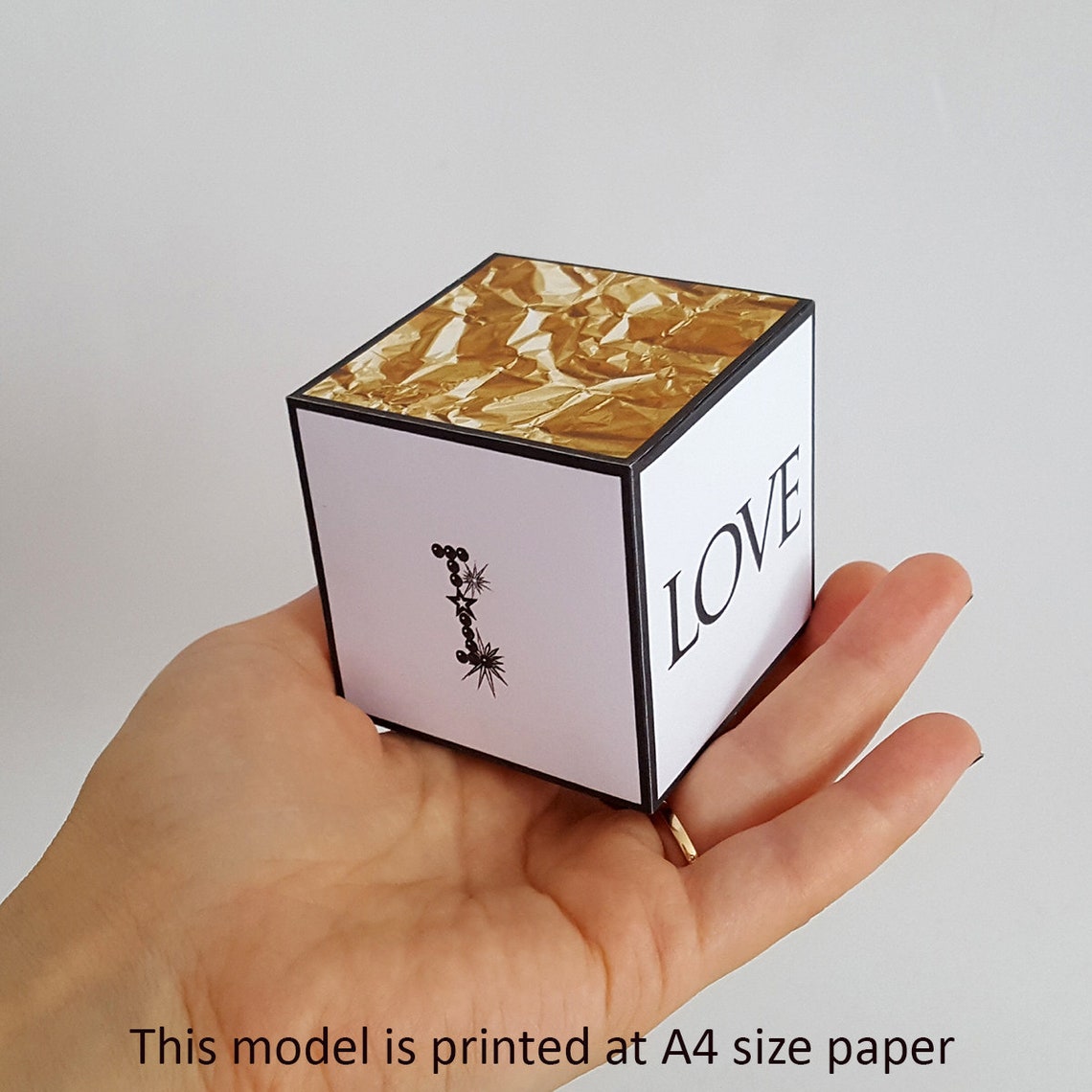 I Love You Block 3D Printable Paper Gold Love Sign Wedding | Etsy