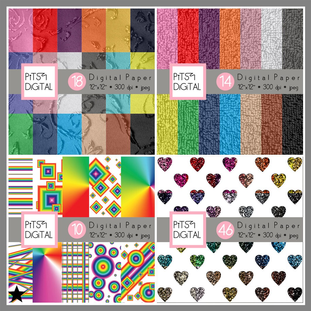 Digital Paper Pack Bundle, SALE 880 Sheets, Printable Paper, Commercial ...