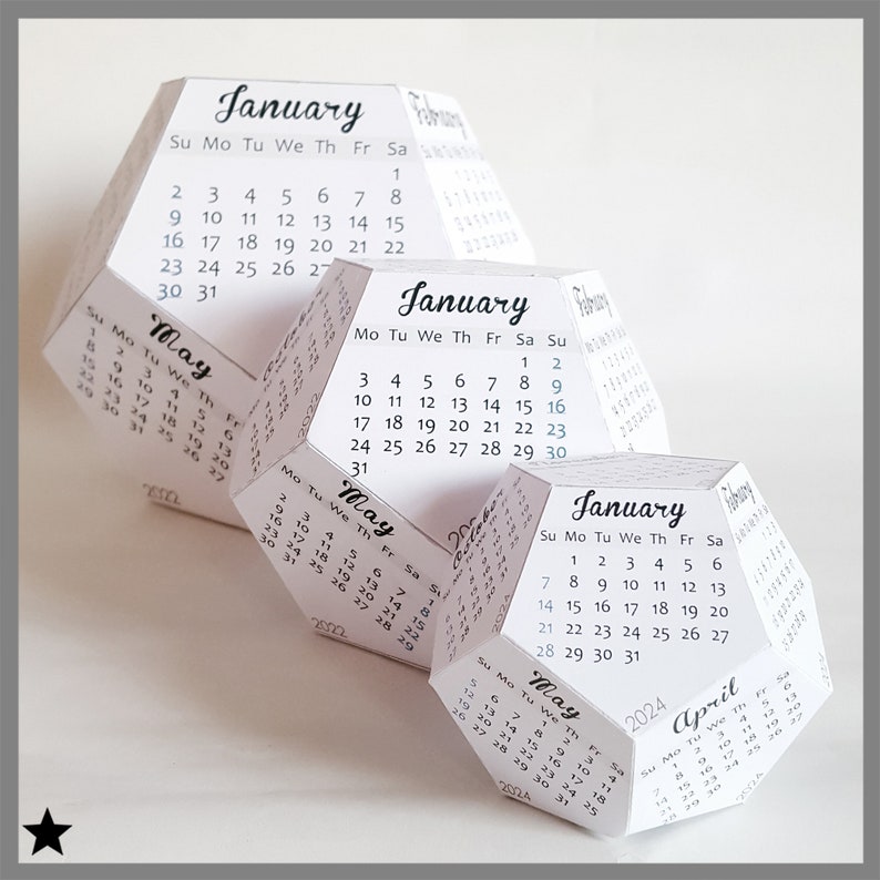 Printable Calendar 2024, Desk Calendar Block, Office Decor for ...