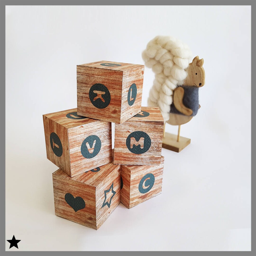 Baby Name Blocks, Personalized Baby Blocks, Wood Texture Printable ...