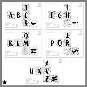 Baby Letter Blocks, Alphabet Blocks, 3D Digital Paper, Paper Letter PDF ...