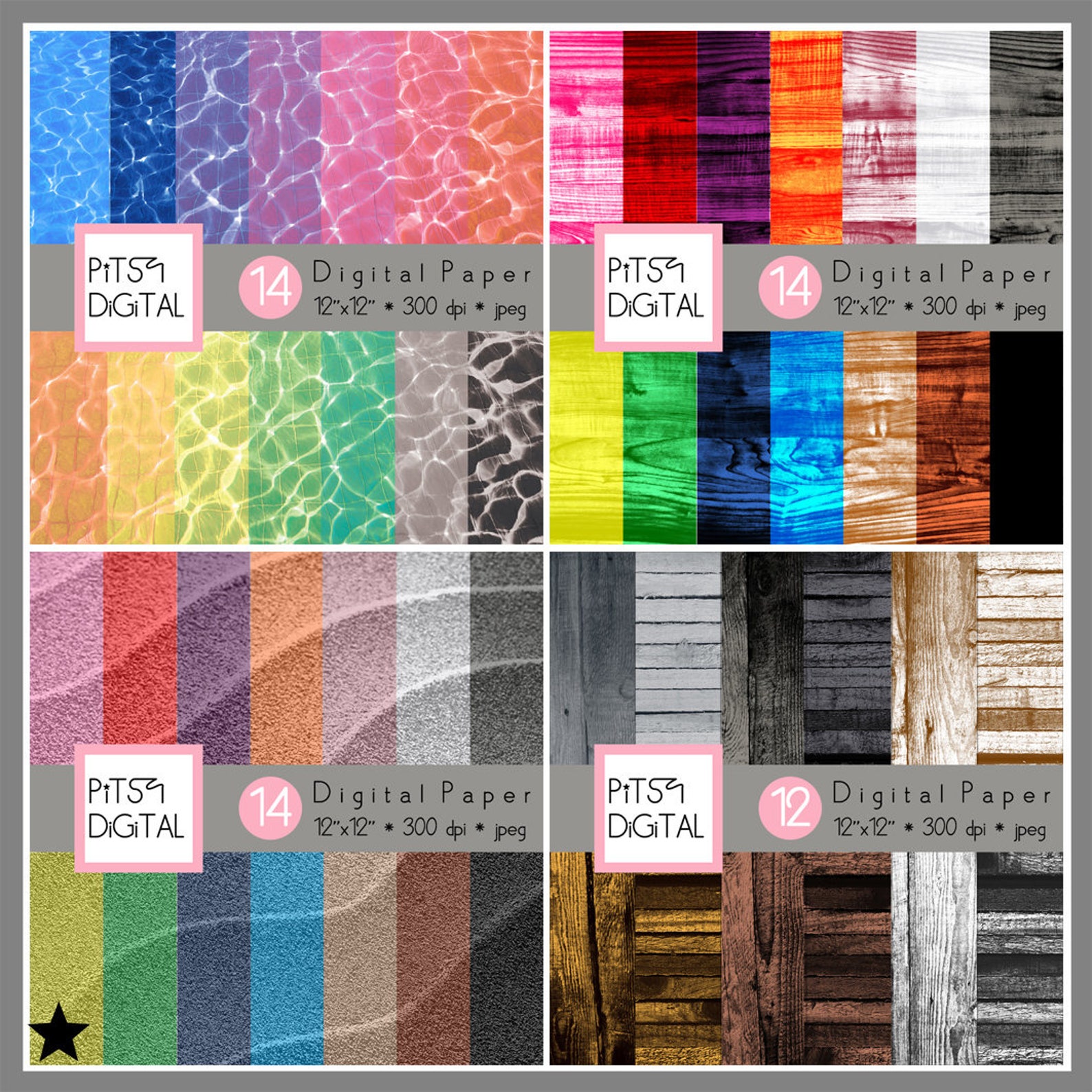Digital Paper Pack Bundle, SALE 880 Sheets, Printable Paper, Commercial ...