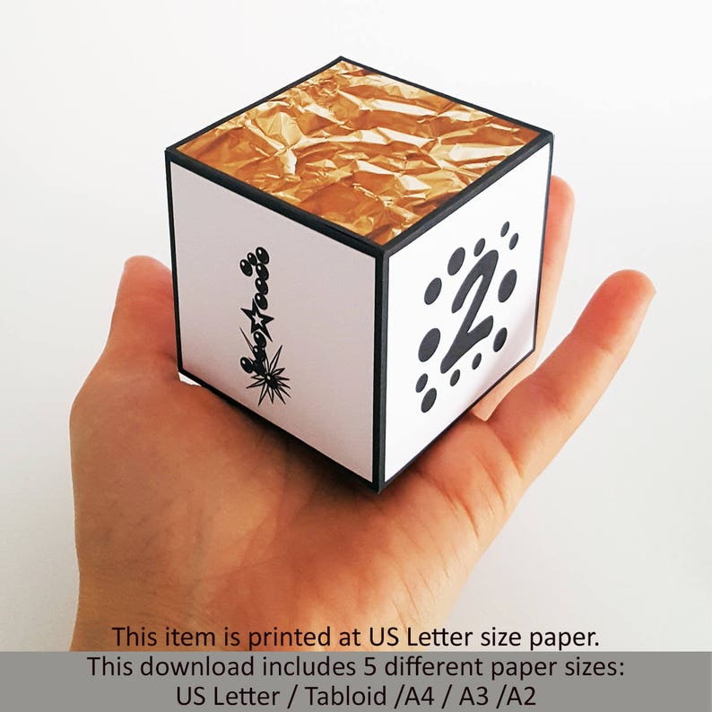 Number Blocks, 3D Papercraft, Paper Gold Number, Baby Age Blocks, Gold ...