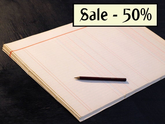 1940s ledger paper A3. Unused. Vintage paper. Vintage canvas | Etsy