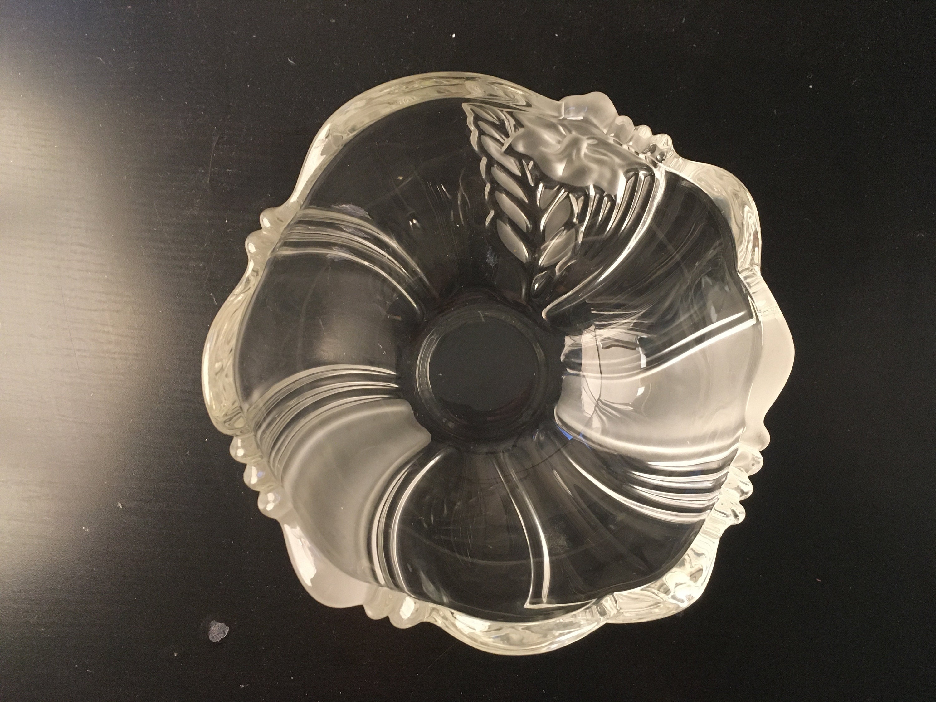 Vintage Mikasa Satin Orchid Clear and Frosted Crystal Glass Serving ...