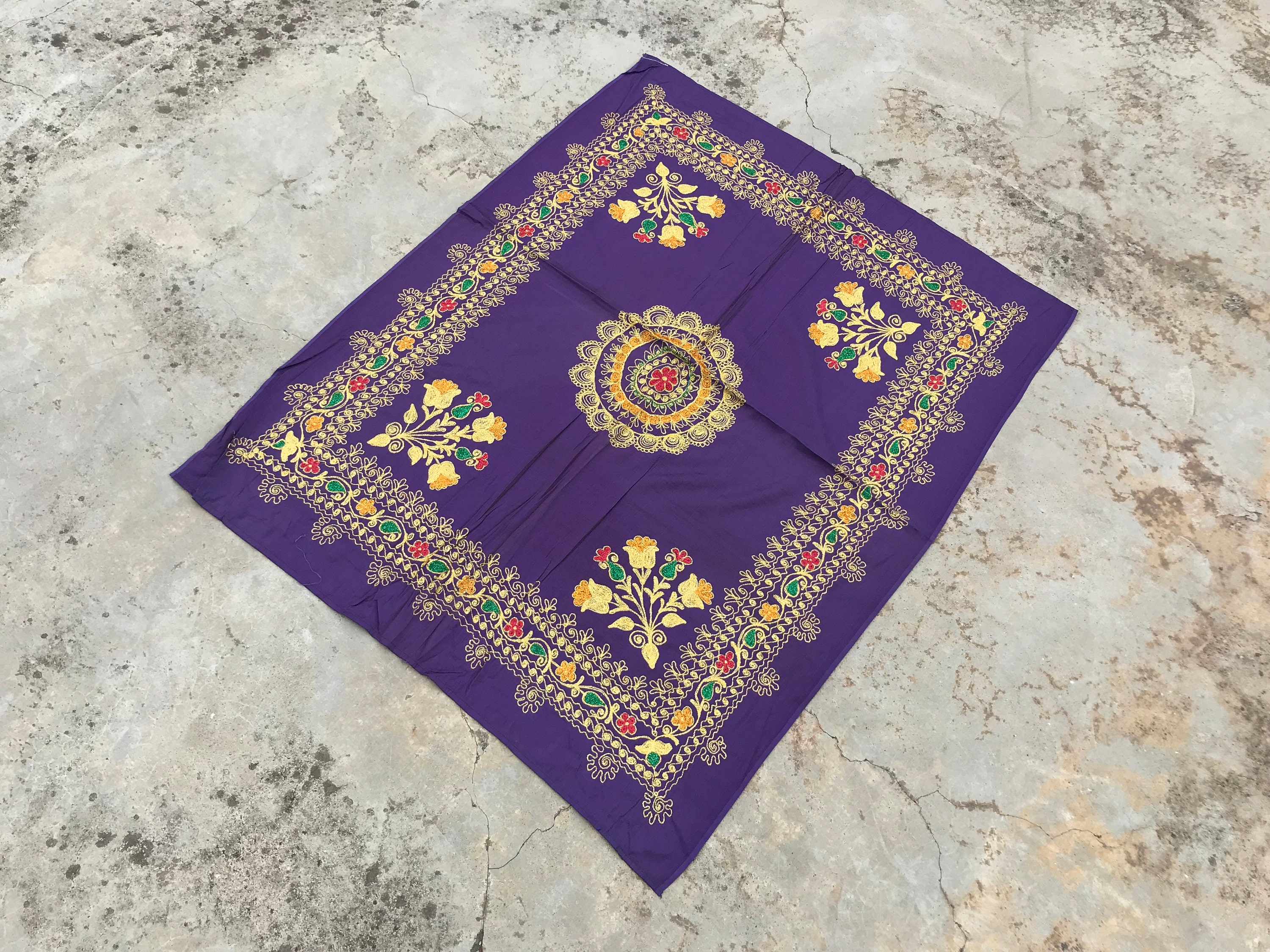 Vintage Small Boho Tablecloth in Perfect Condition Square Table Cover ...