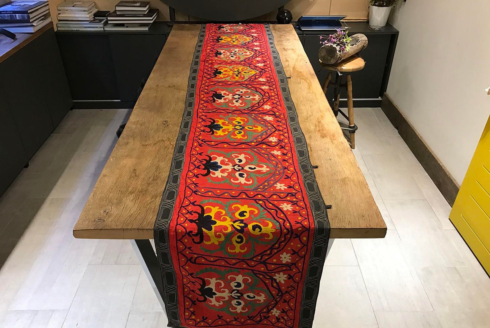 Long RED SUZANI Vintage Suzani TABLE Runner Colorful Handmade - Etsy