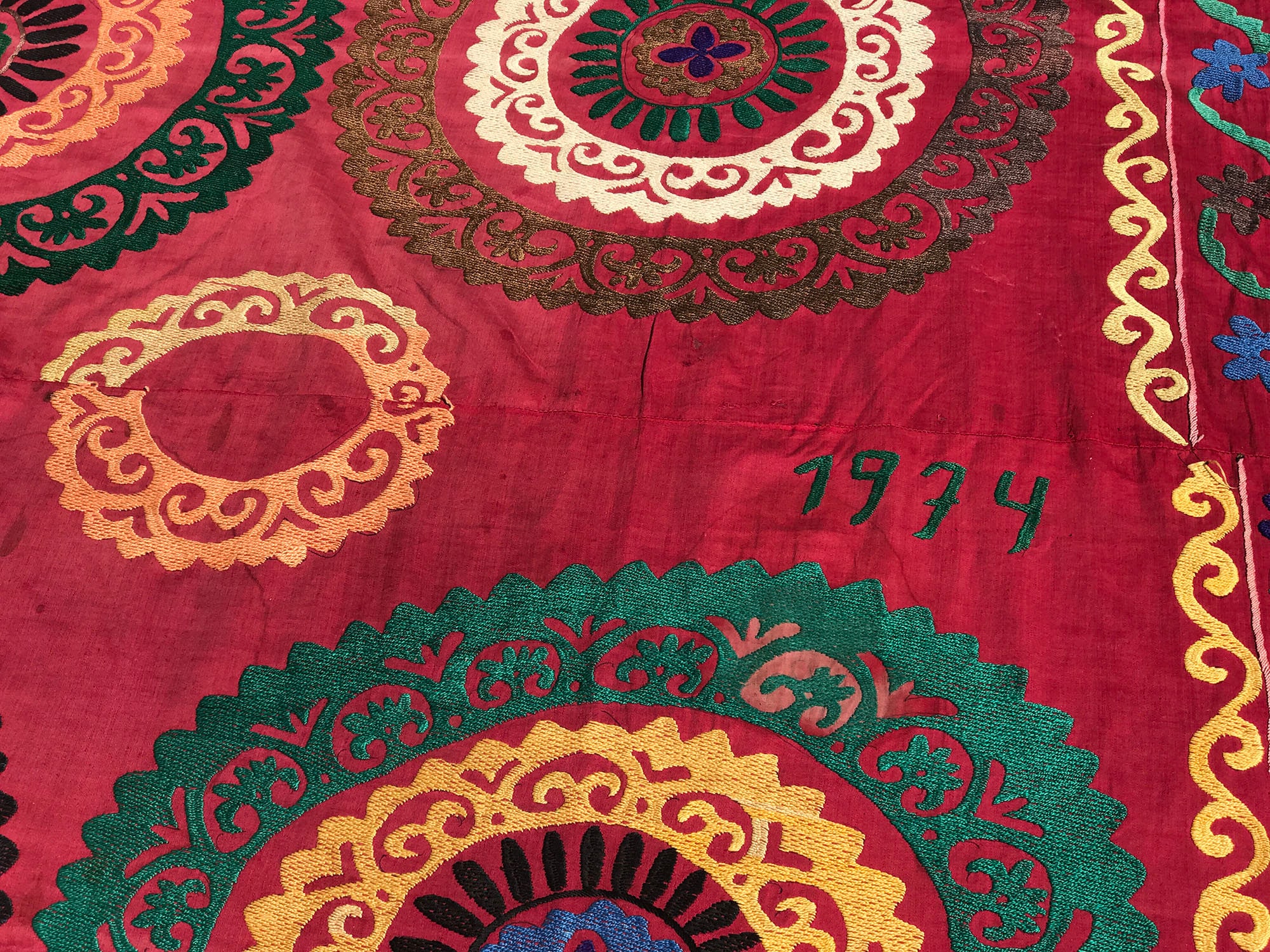 1974 SUZANI Red Blanket RED Suzani Bedspread Handmade - Etsy