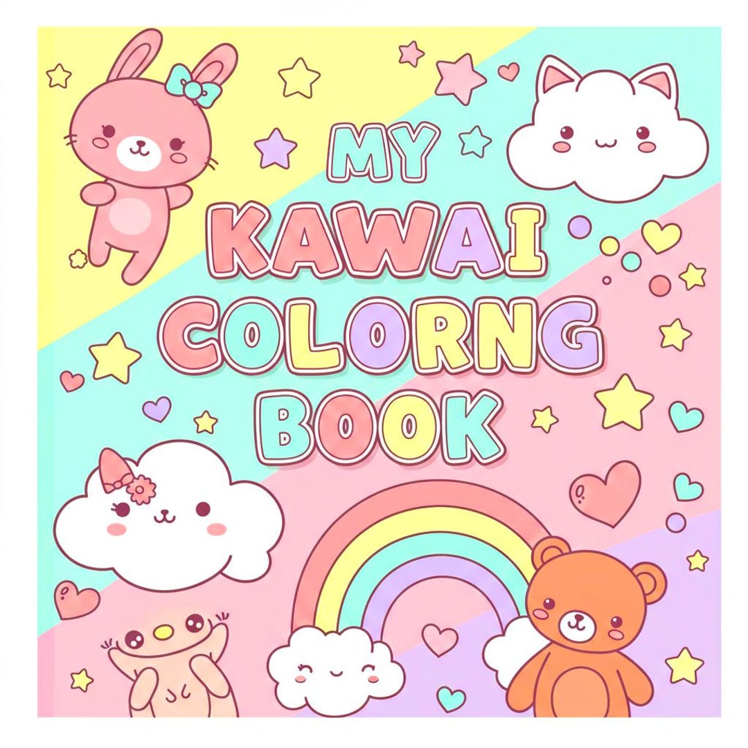 Baby Animal Coloring for Kids – Kawaii Cute Animals Line Art for ...
