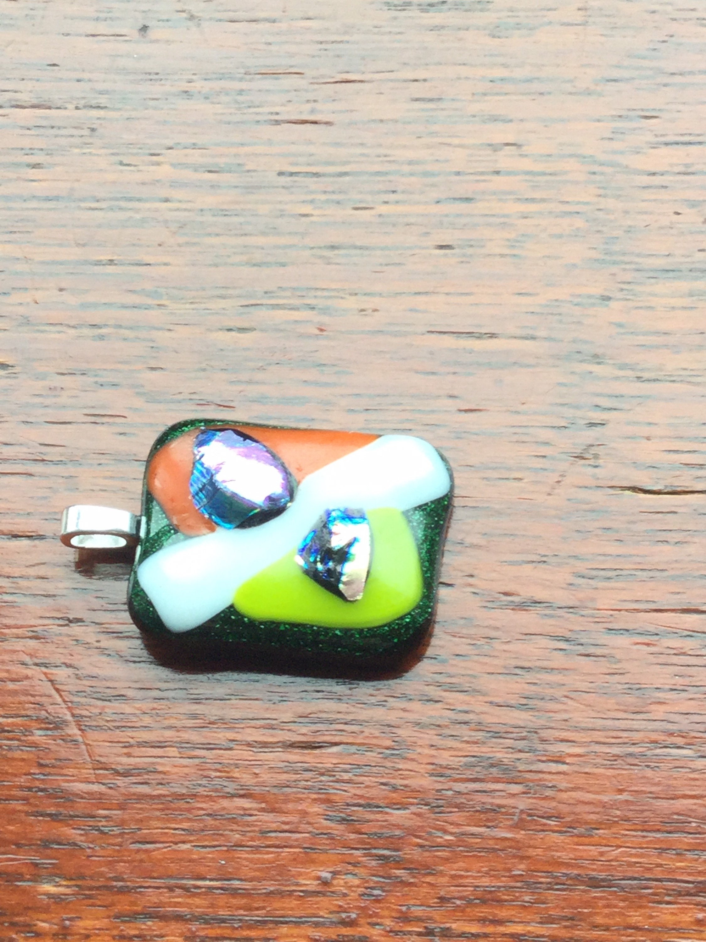 Funky Bright Abstract Fused Glass Pendant. Makes for a - Etsy