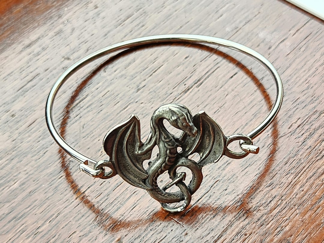 St . Justin, Dragon, Pewter Bangle for Women. Gift Boxed. - Etsy