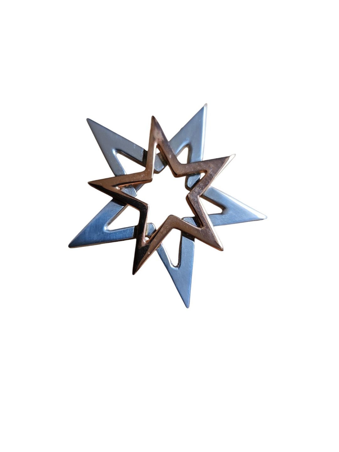 Pewter & Bronze Overlapping Stars Brooch by St Justin - Etsy