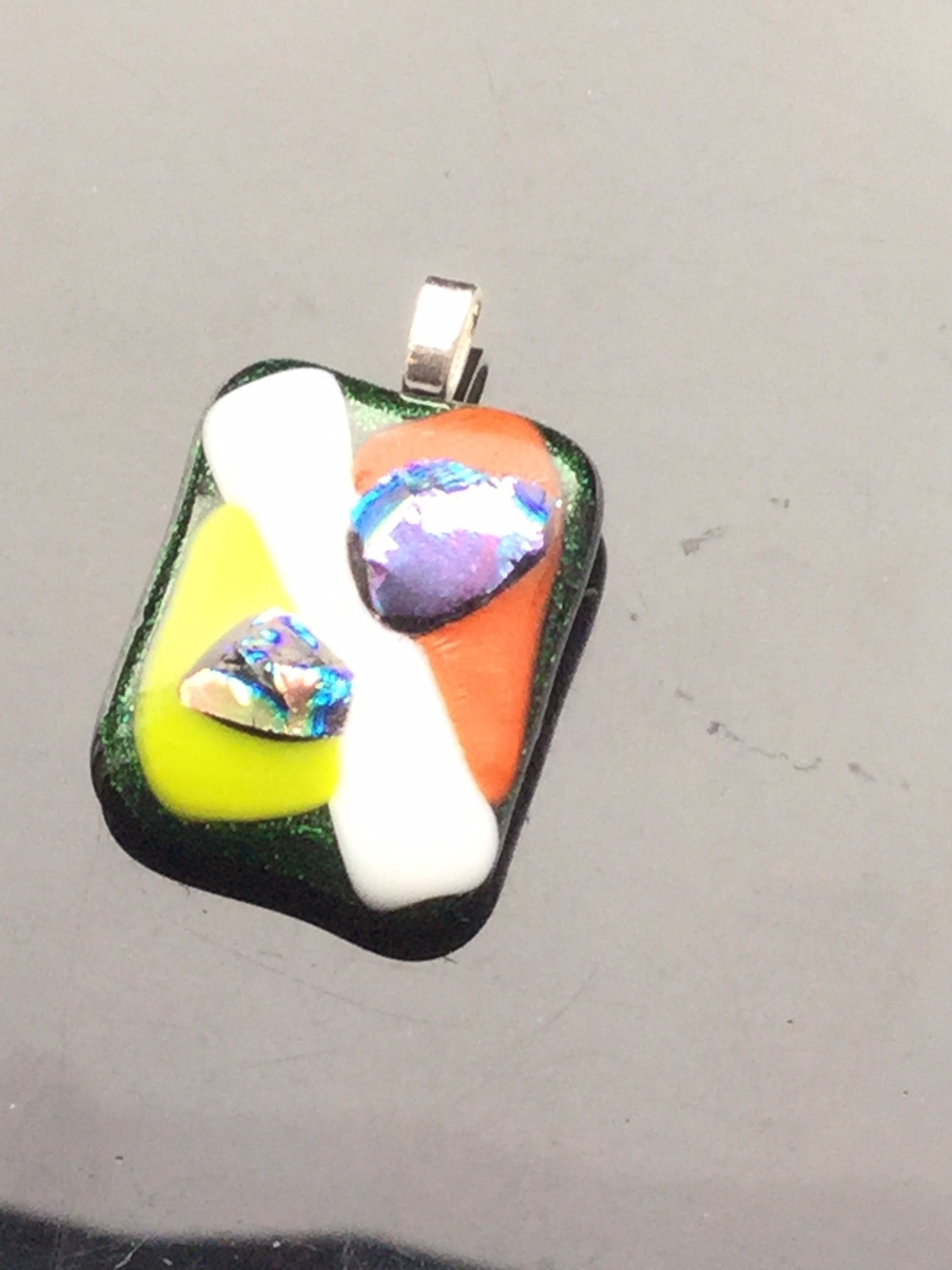 Funky, Bright, Abstract, Fused Glass Pendant. Makes for a Succulent ...
