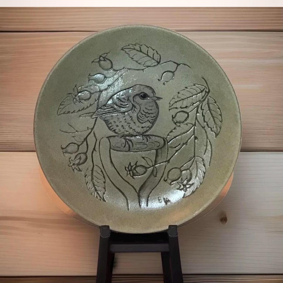 Poole Pottery Stoneware robin Plate by Barbara Linley Adams - Etsy